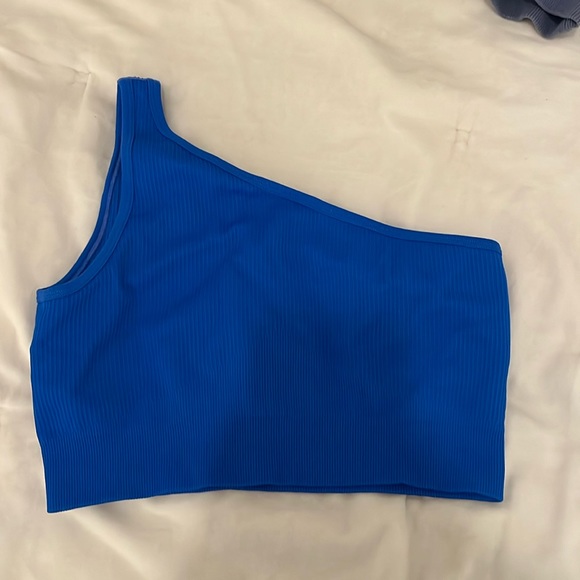 Tops | Amazon One Shoulder Sports Braribbed Top | Poshmark